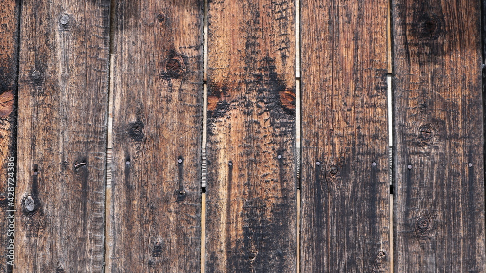 rustic wood background, gray-brown shabby planks with embossed rough ...