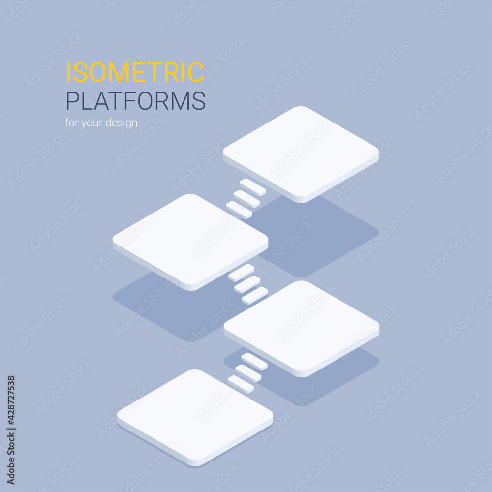 isometric vector illustration on gray background, isometric platforms ...