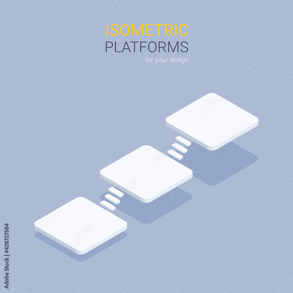 isometric vector illustration on gray background, isometric platforms ...
