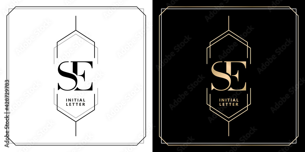 SE initial letter and graphic name, SE Monogram for Wedding couple logo ...