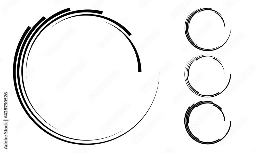 Abstract rotated lines in circle spiral as background. Design element ...