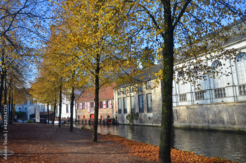 Autumn in Bruges, Belgium. Bruges, the capital of West Flanders in ...