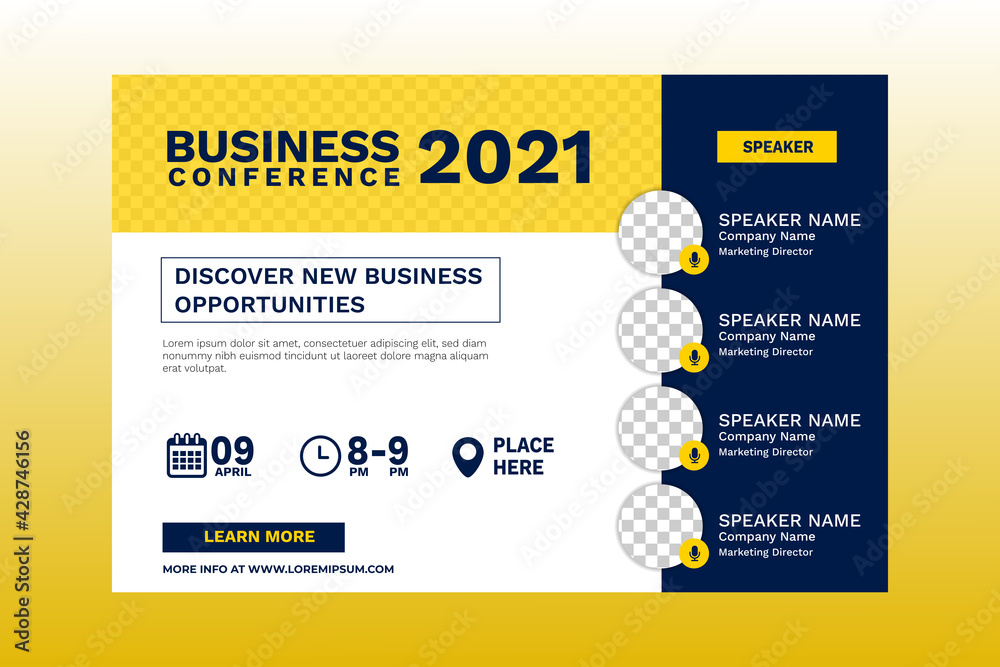 Invitation web banner to the online conference. Business webinar ...