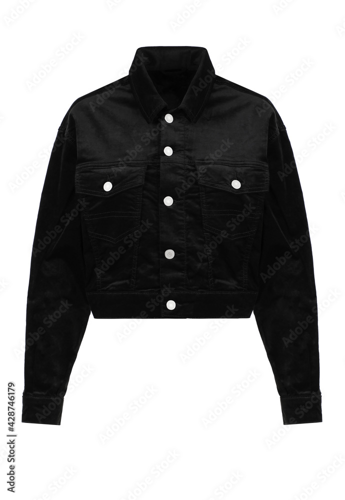 Black modern jacket. Front view Stock Photo | Adobe Stock