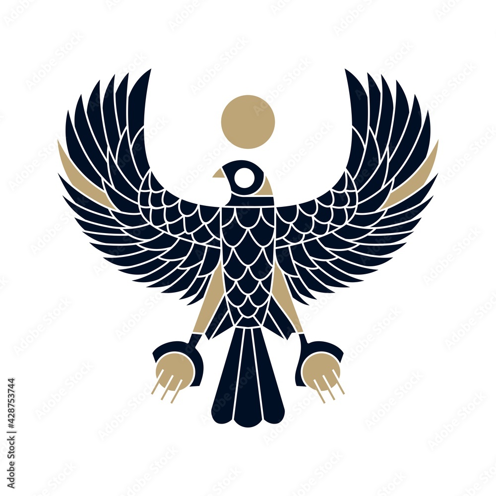 horus falcon bird egyptian logo vector icon illustration Stock Vector ...