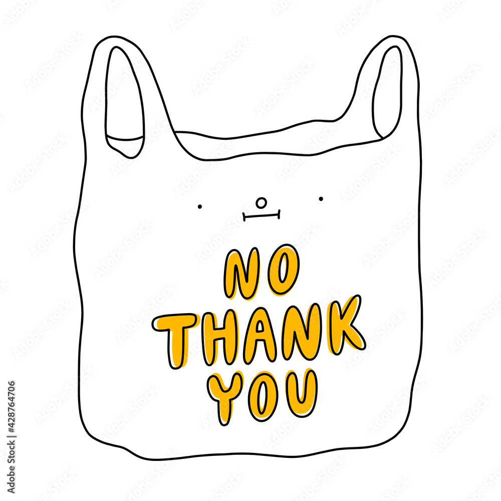 Cartoon plastic bag, vector illustration Stock Vector | Adobe Stock