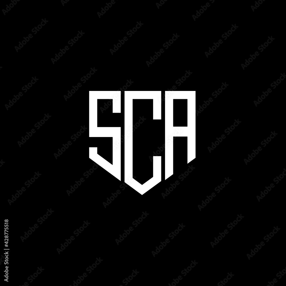 SCA letter logo design with black background in illustrator, cube logo ...
