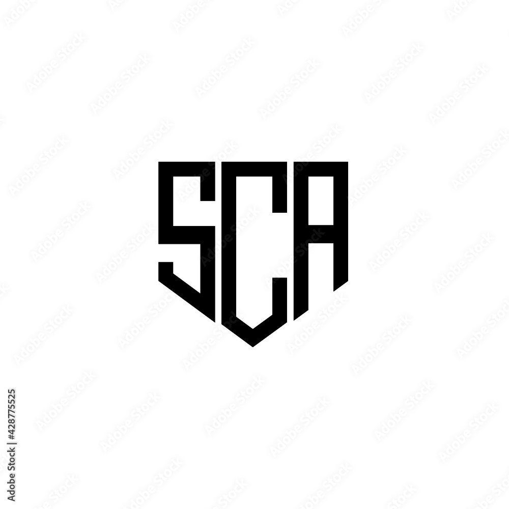 SCA letter logo design with white background in illustrator, cube logo ...