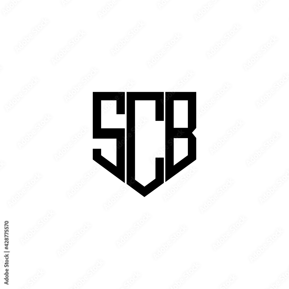 SCB letter logo design with white background in illustrator, cube logo ...