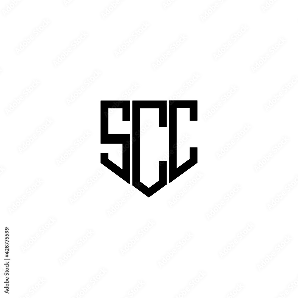SCC letter logo design with white background in illustrator, cube logo ...
