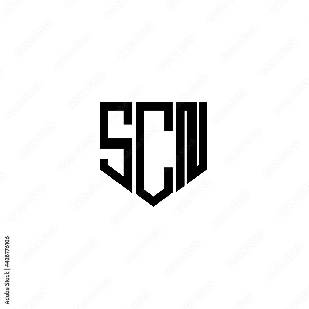 SCN letter logo design with white background in illustrator, cube logo ...