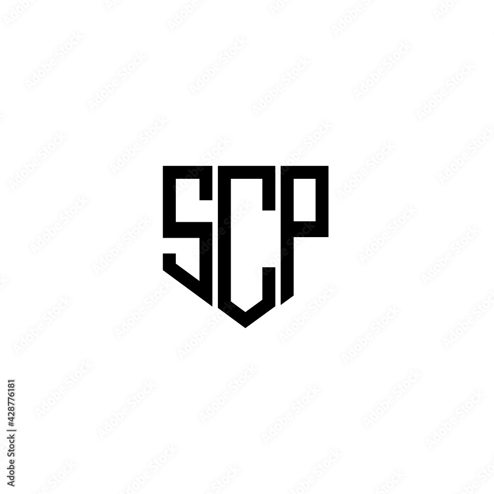 Vetor do Stock: SCP letter logo design with white background in ...