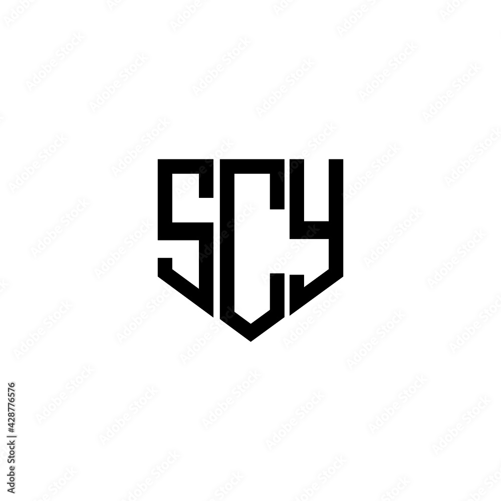 SCY letter logo design with white background in illustrator, cube logo ...