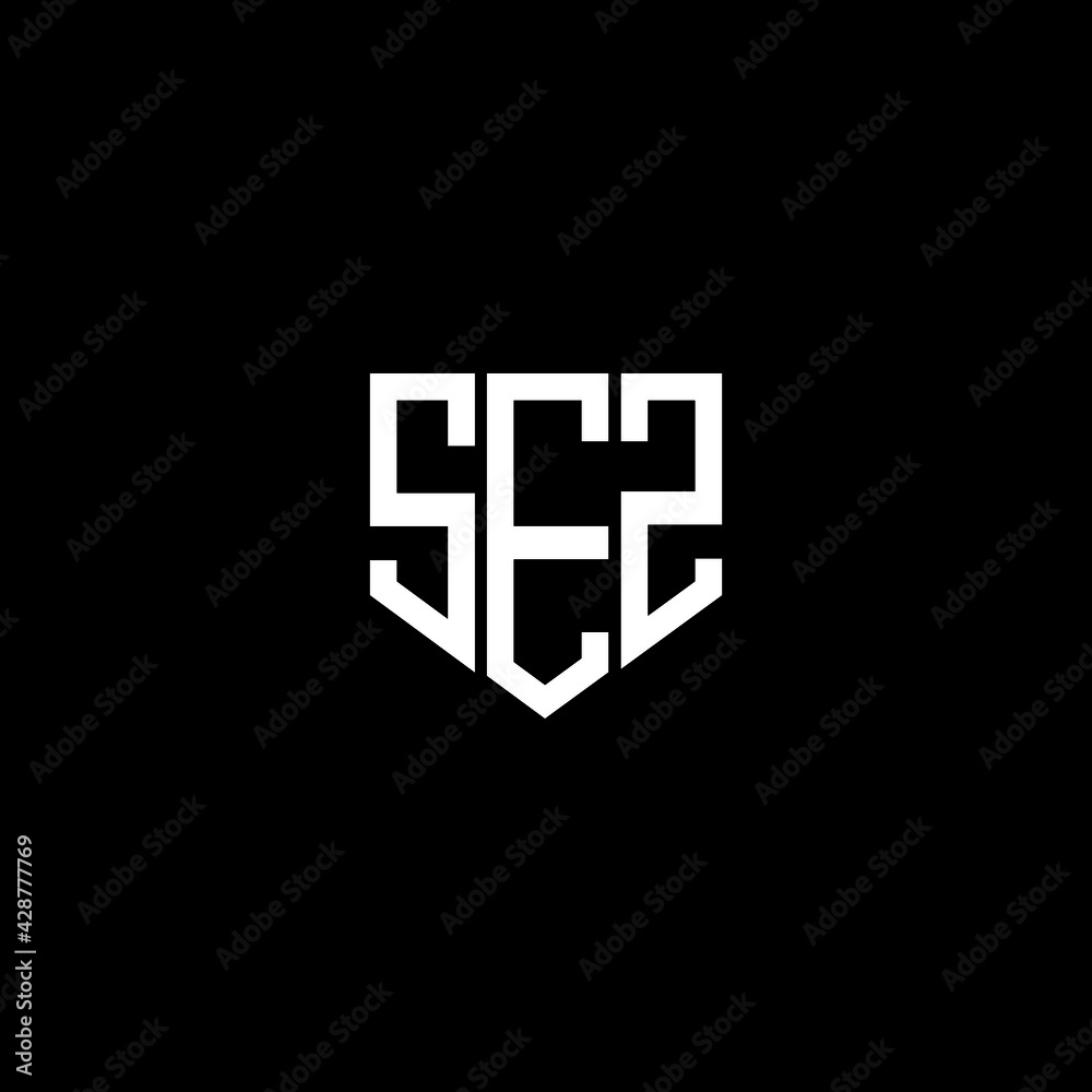 SEZ letter logo design with black background in illustrator, cube logo ...
