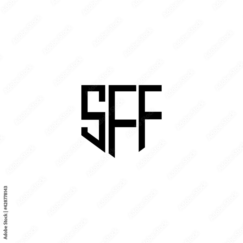 SFF letter logo design with white background in illustrator, cube logo ...
