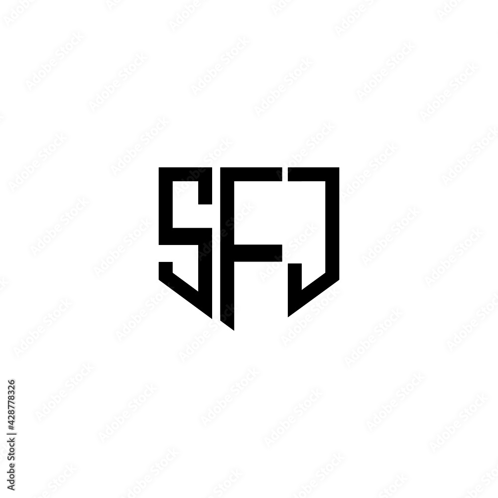 SFJ letter logo design with white background in illustrator, cube logo ...