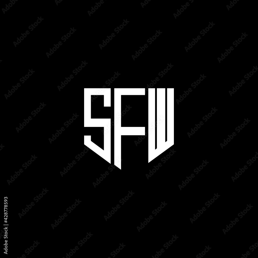 SFW letter logo design with black background in illustrator, cube logo ...