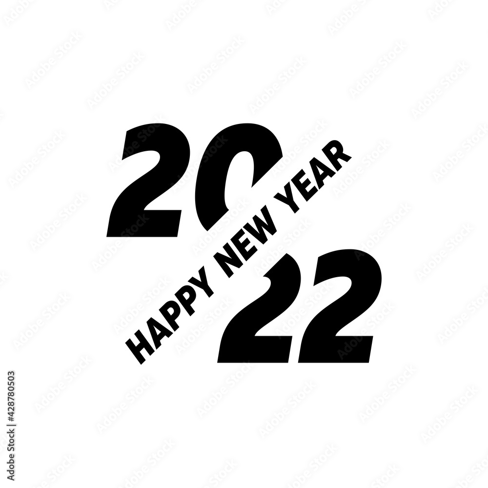 2022 logo icon sign text design. Happy New Year. Vector perfect modern ...
