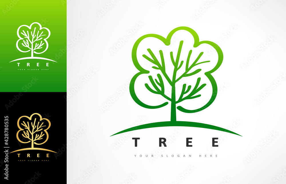 Tree logo vector. Plant Logo design vector nature illustration. Stock ...