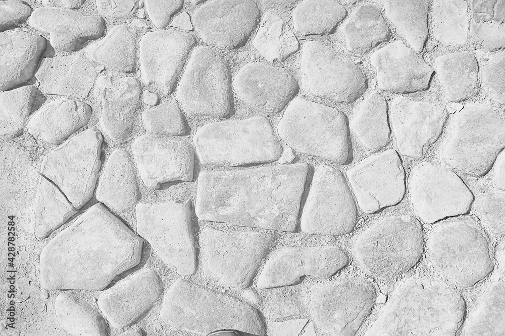 old stone pavement background / abstract pavement, large cobblestones ...
