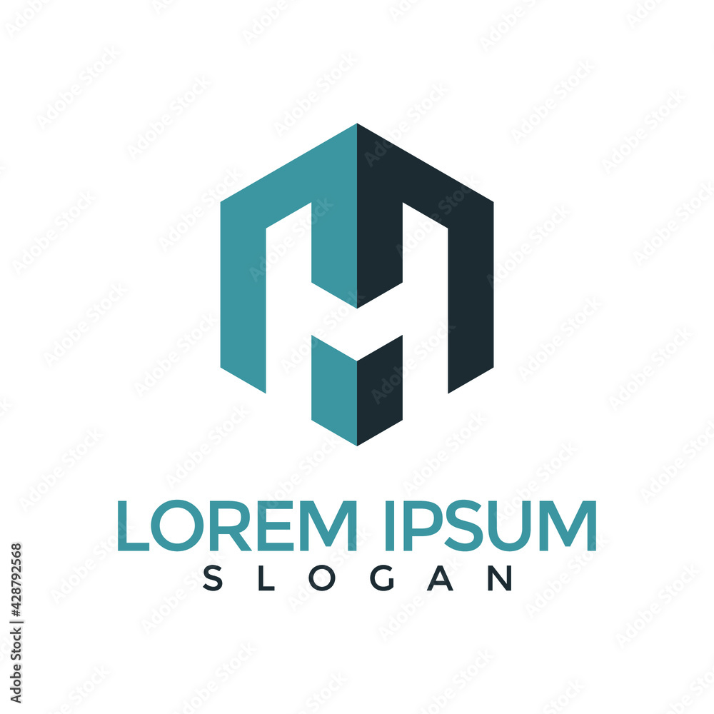 letter mh logo design Stock Vector | Adobe Stock