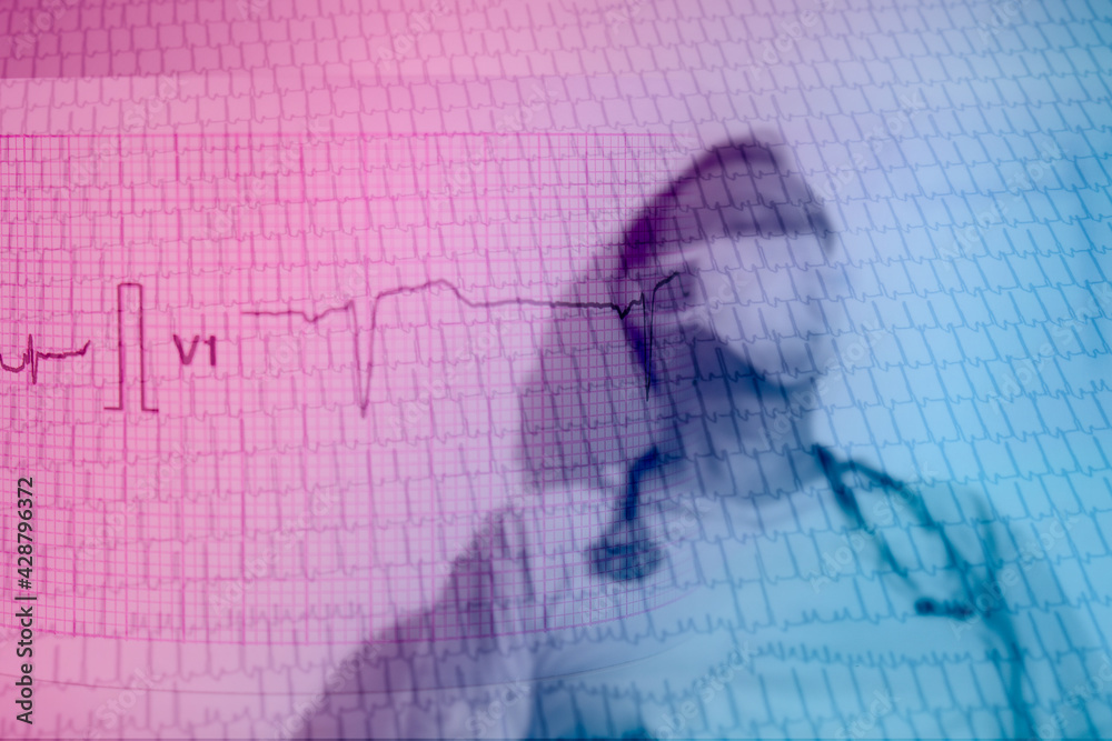 3D illustration or 3D representation. Blurred image of an exhausted ...