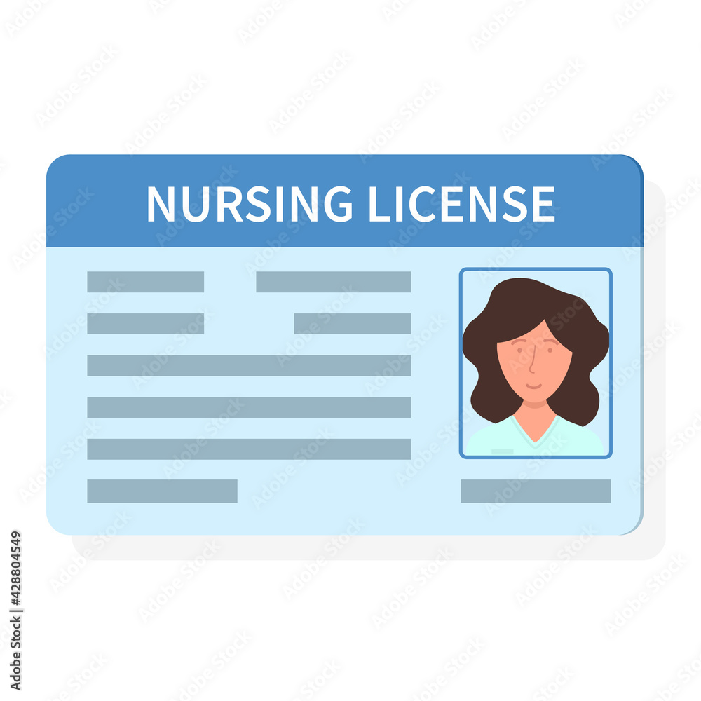 Nursing license icon. Clipart image isolated on white background Stock ...