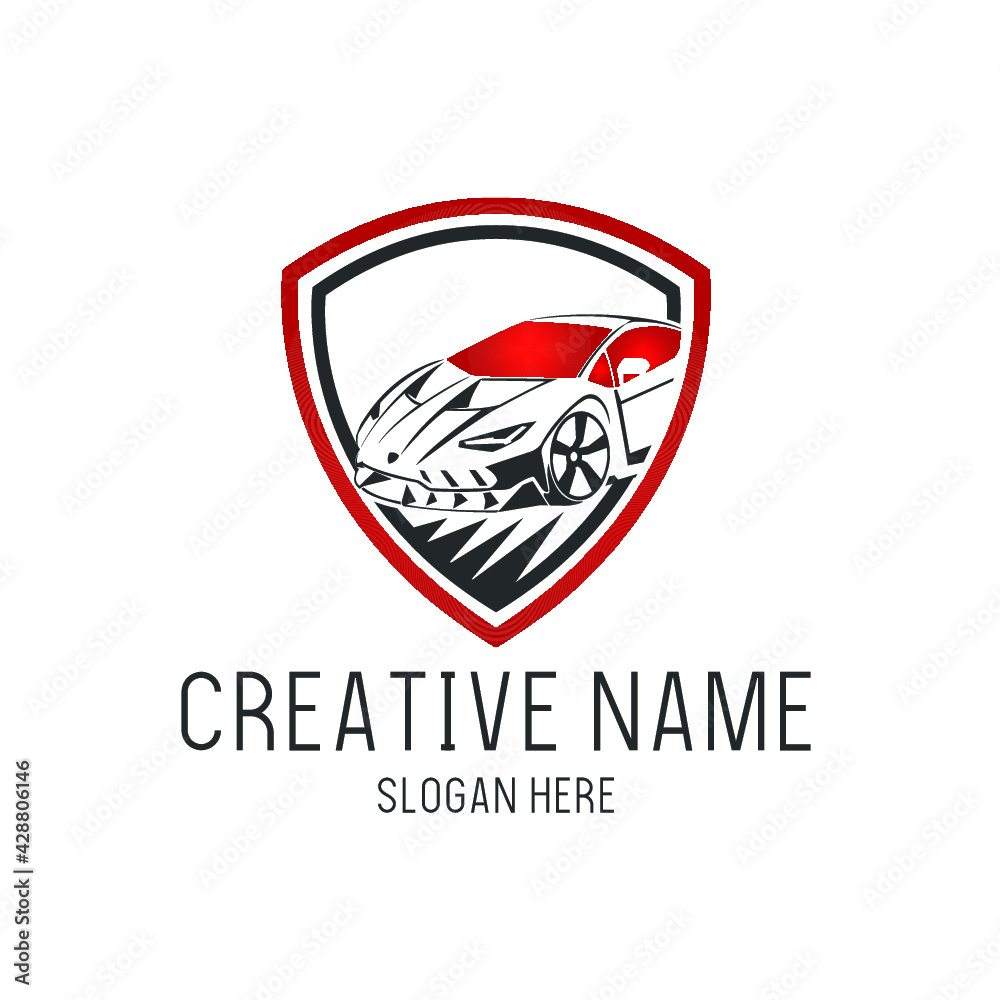 Vector Hypercar Shield Logo Stock Vector | Adobe Stock