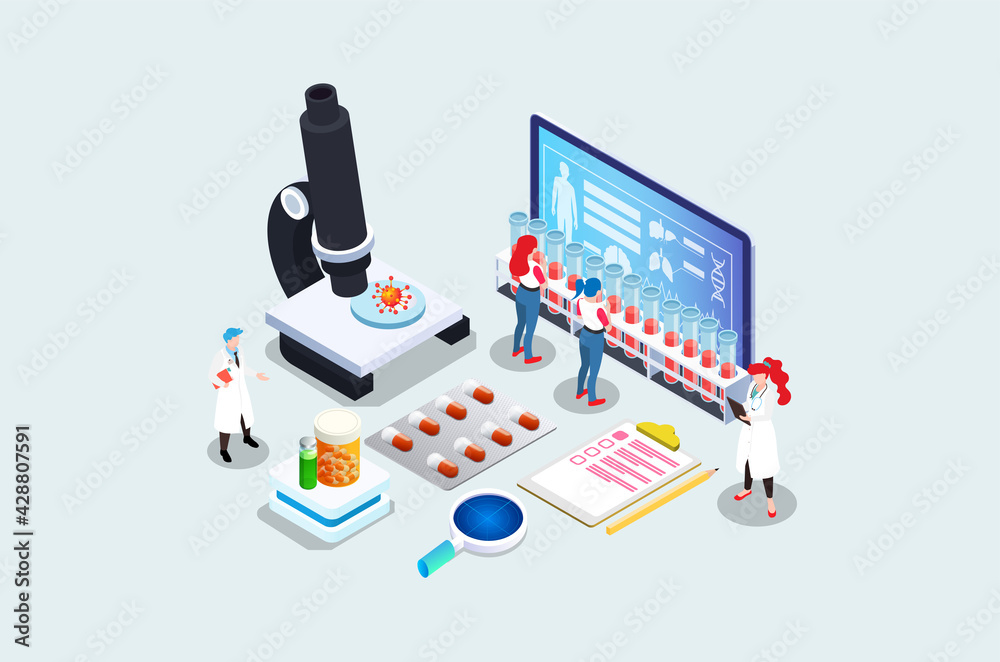 Modern Isometric Medical Innovation Illustration, Web Banners, Suitable ...