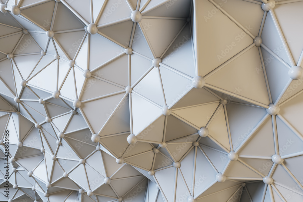 Perspective view on abstract stylish wall made from volumetric light ...