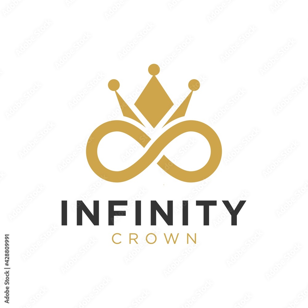 luxury infinity crown logo design inspiration Stock Vector | Adobe Stock