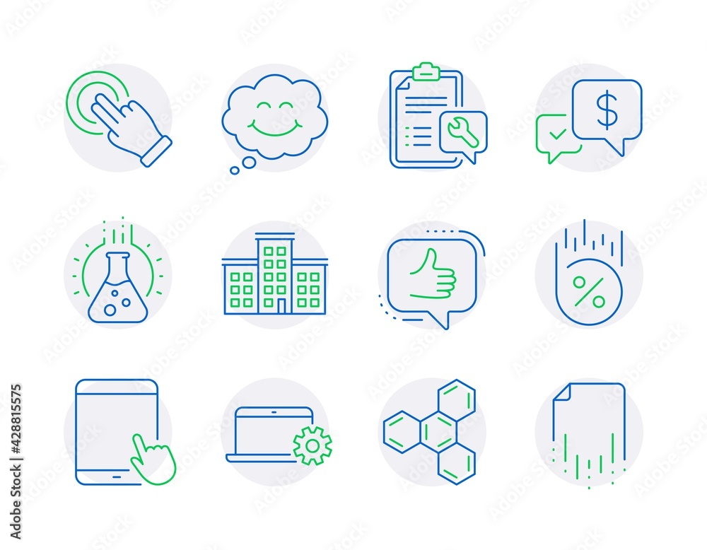 Vecteur Stock Technology icons set. Included icon as Loan percent ...