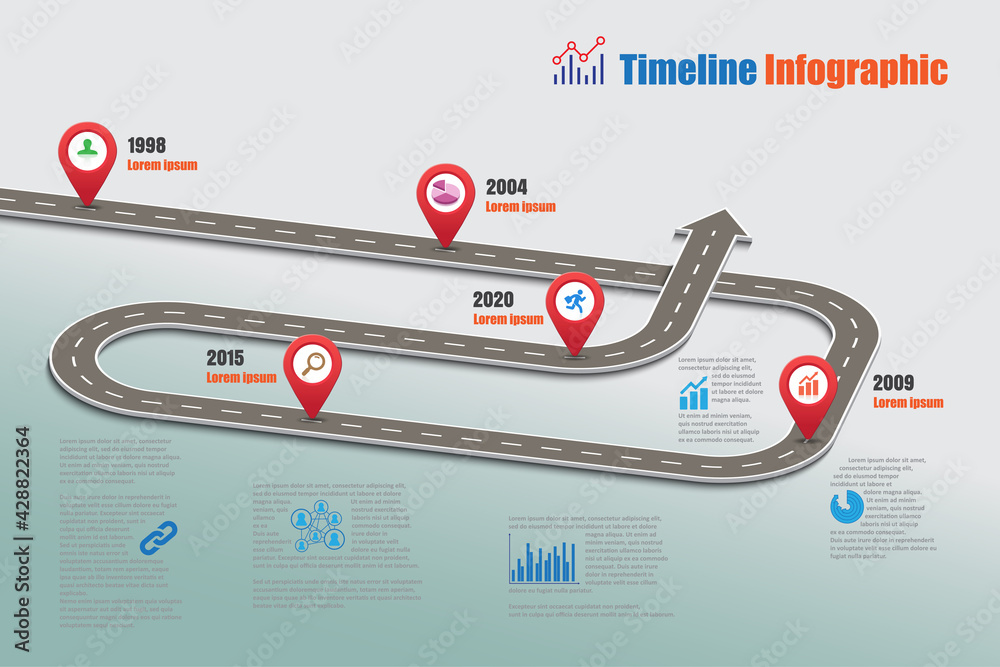 Business road map timeline infographic icons designed for abstract ...