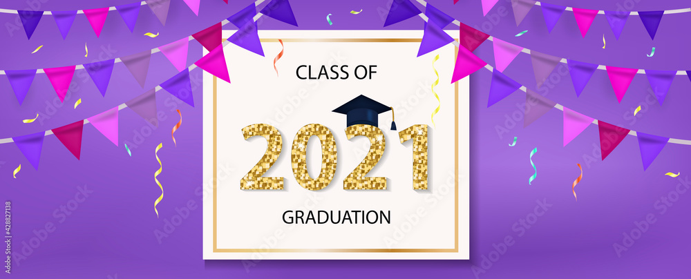 Class of 2021 graduation congratulation template for your design with ...