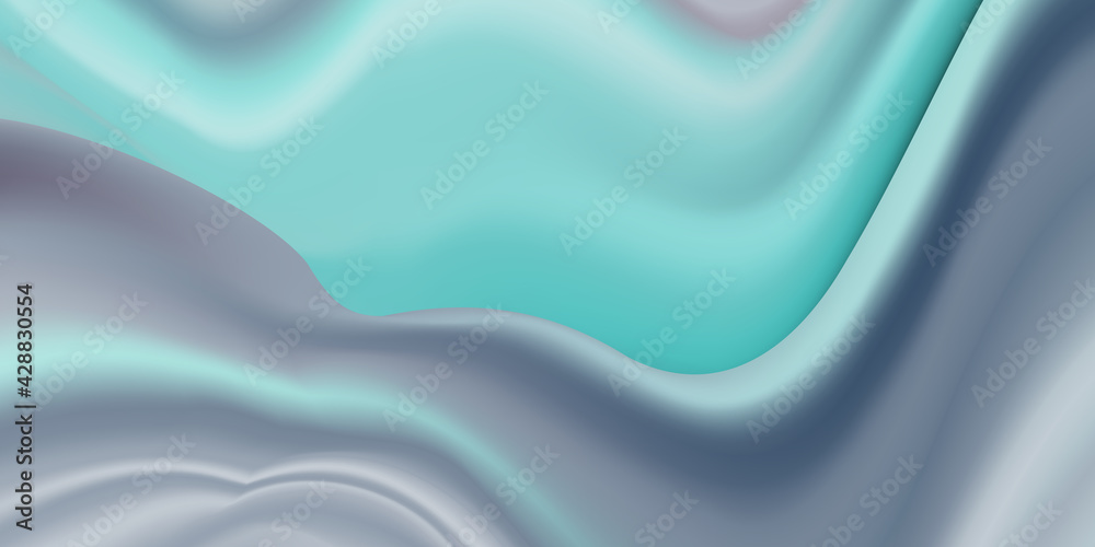 Abstract liquid background design, turquoise and grey paint color flow ...