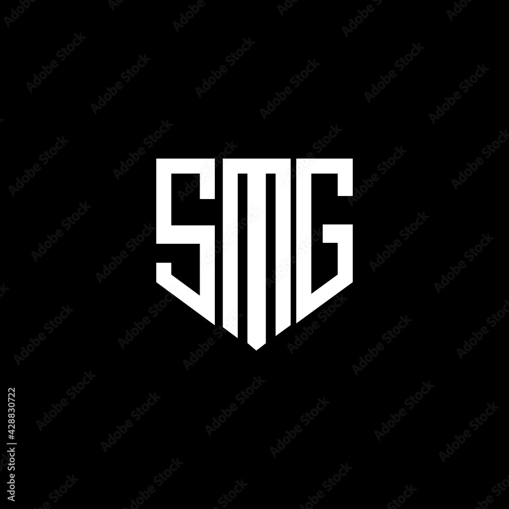 SMG letter logo design with black background in illustrator, cube logo ...