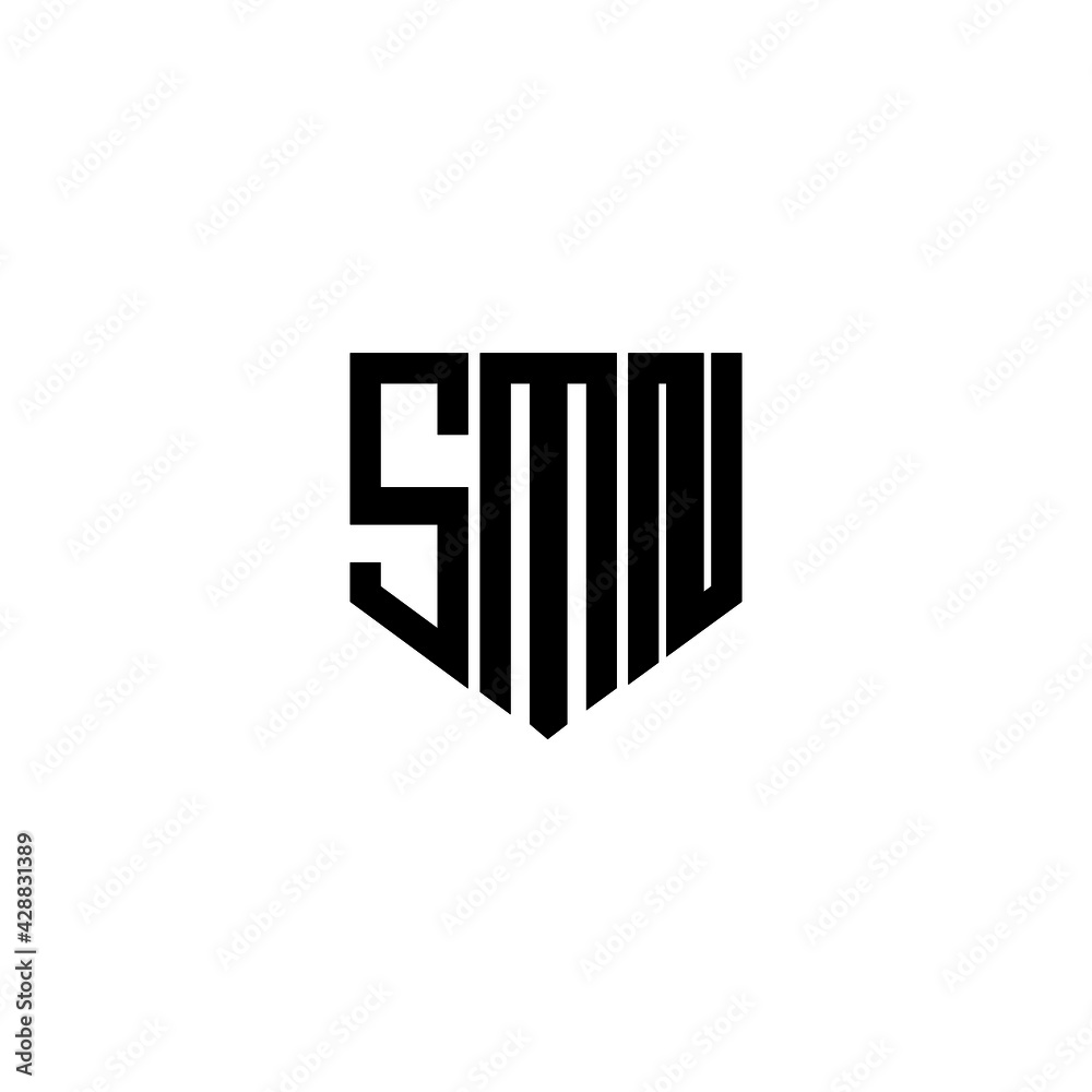 Vecteur Stock SMN letter logo design with white background in ...