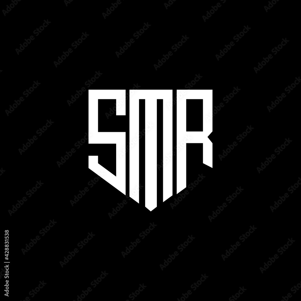 SMR letter logo design with black background in illustrator, cube logo ...