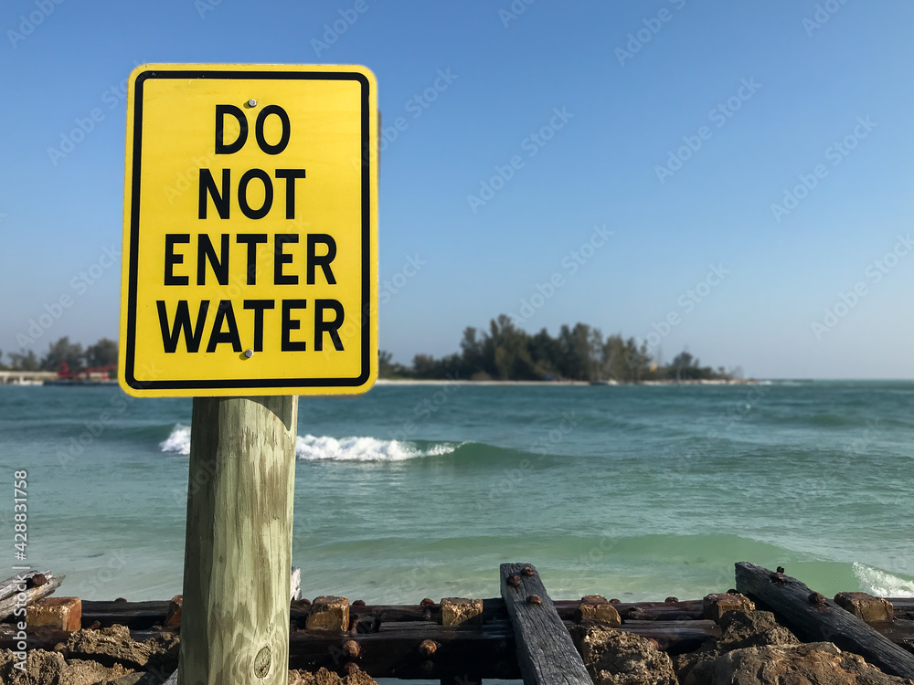Do Not Enter Water Sign Stock Photo | Adobe Stock