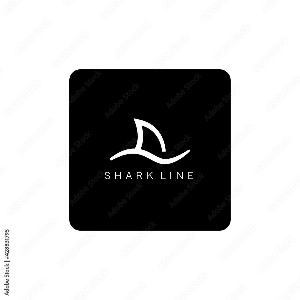 shark fin logo outline design template vector illustration Stock Vector ...