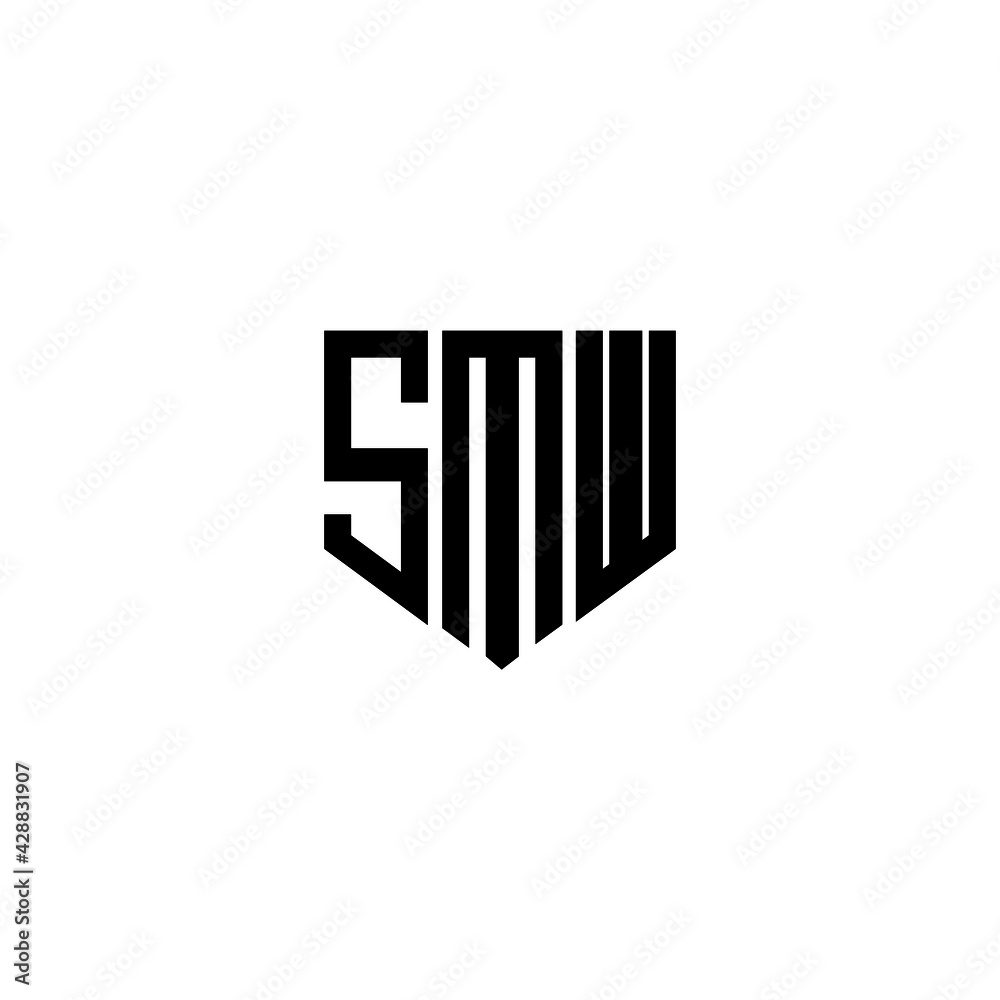 SMW letter logo design with white background in illustrator, cube logo ...
