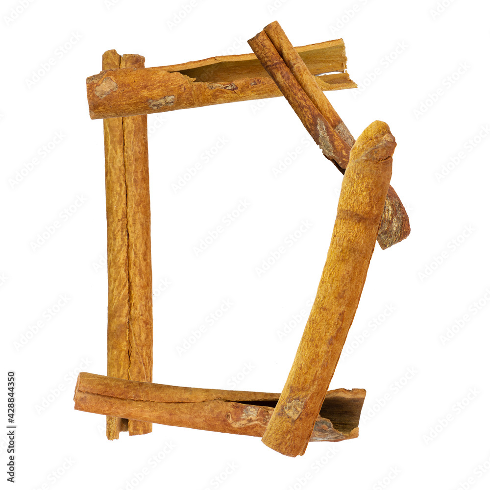 Cinnamon font. Letter D is made from pieces of cinnamon on white ...