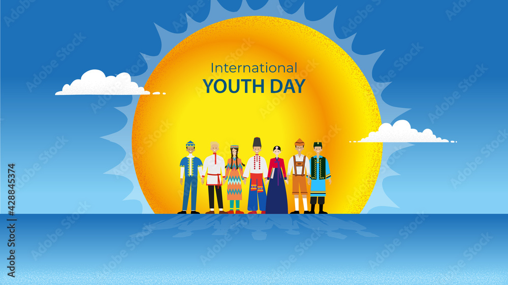 design illustration of people celebrating youth day day of unity of ...