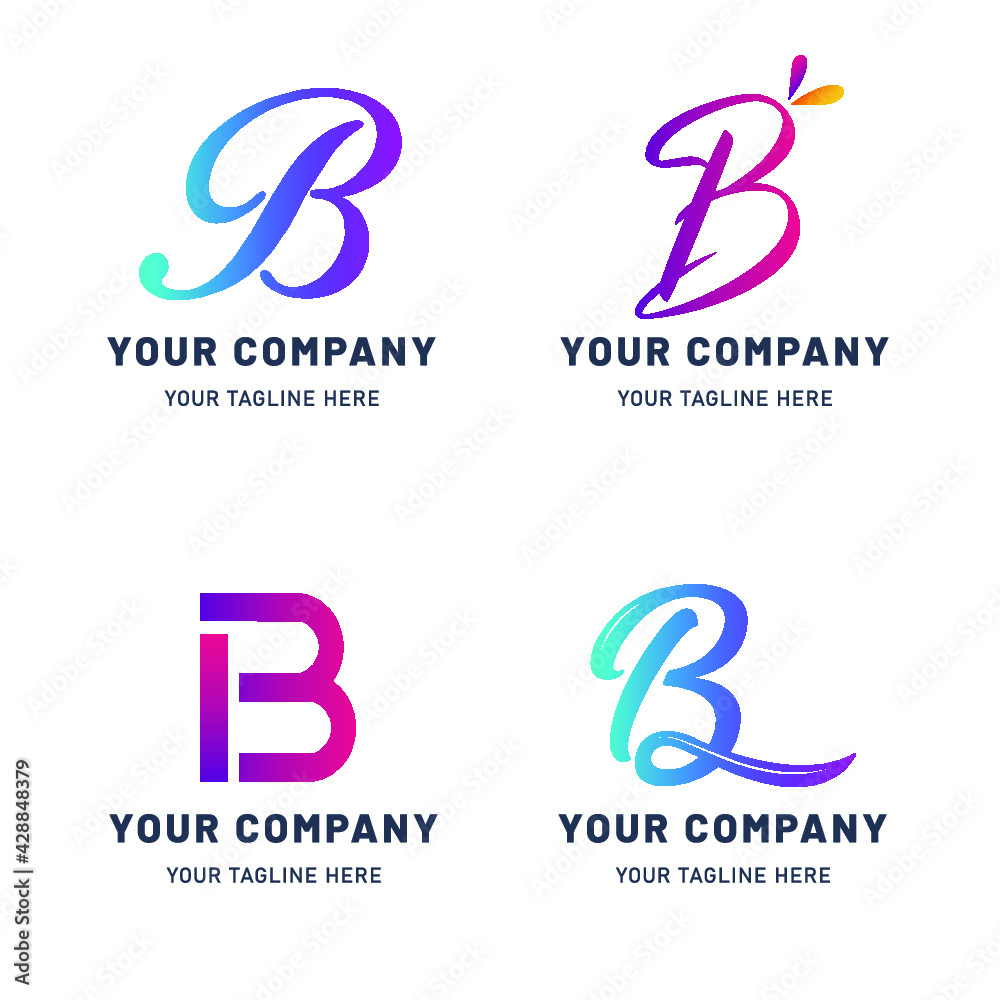 Collection of B Logo Template Stock Vector | Adobe Stock