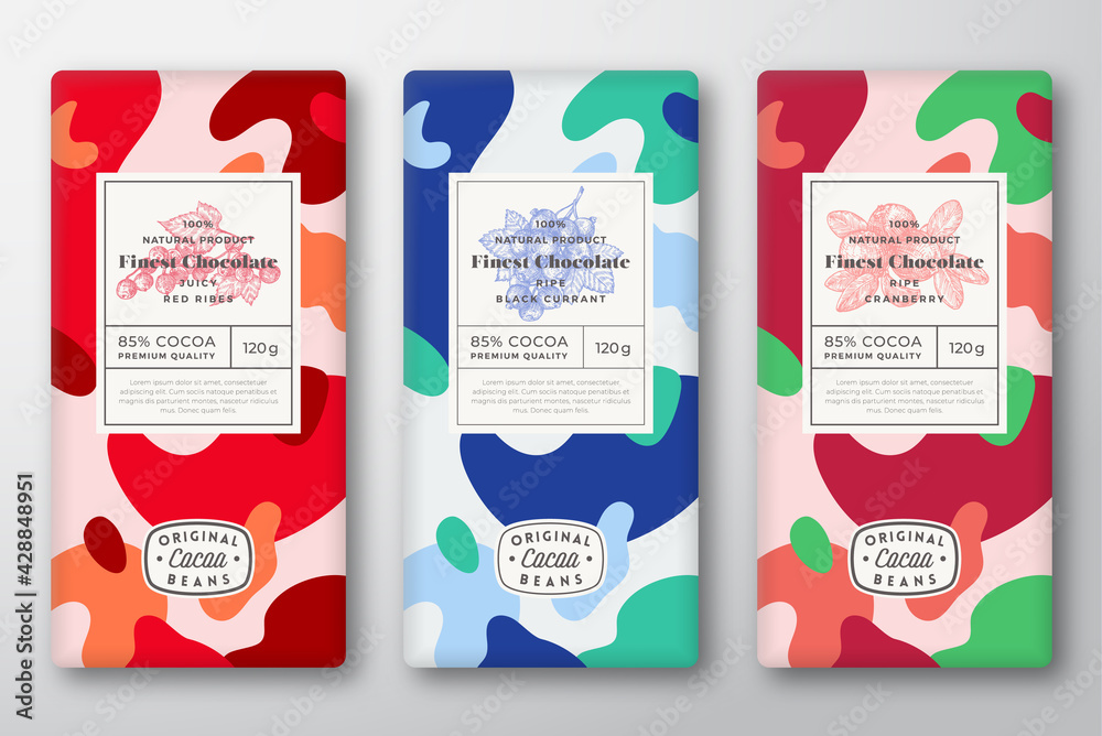 Chocolate Labels Set. Abstract Vector Packaging Design Layouts ...