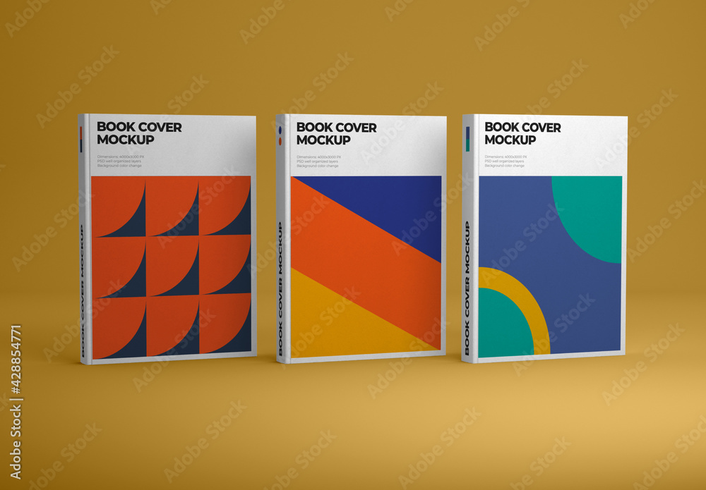 Vertical Book Hardcover Mockup Stock Template | Adobe Stock