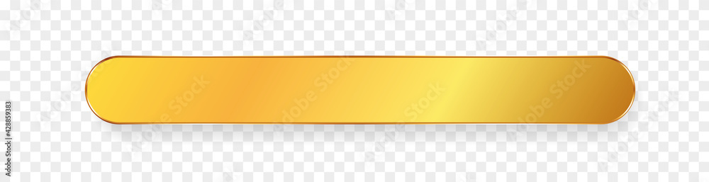 long gold ribbon banner with gold frame on transparent background Stock ...
