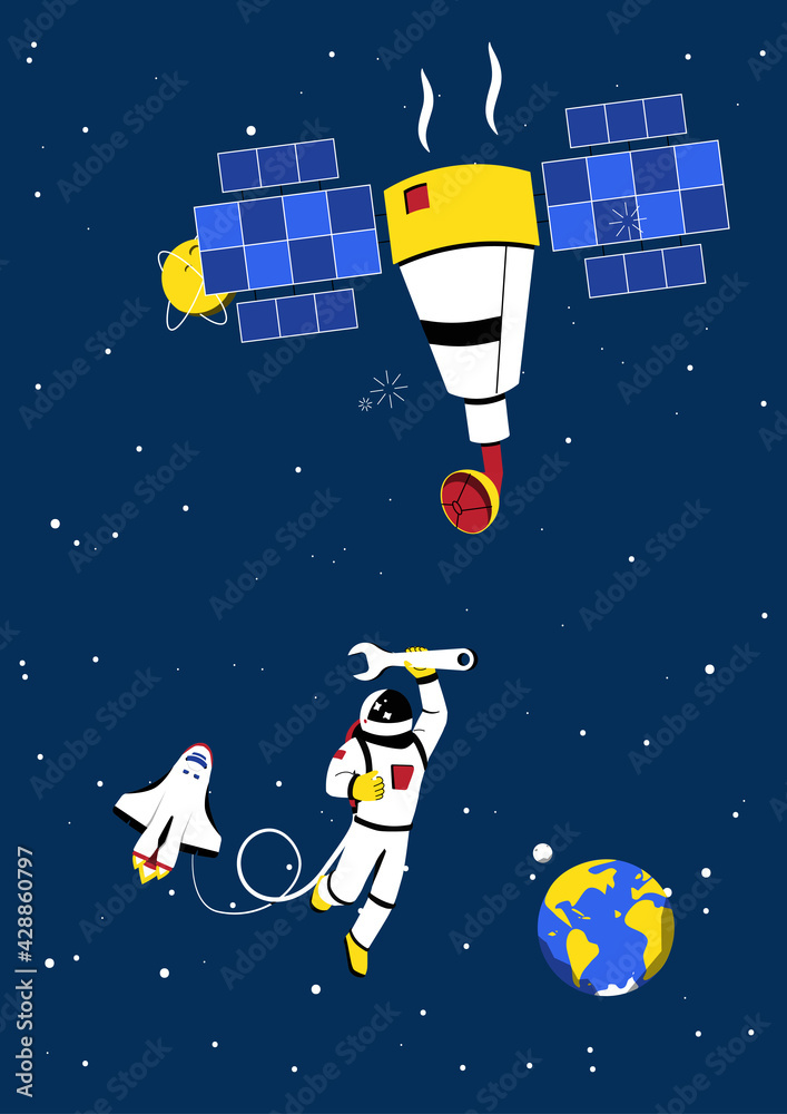 Blue space background with copy space for text. Astronomy cover Design ...