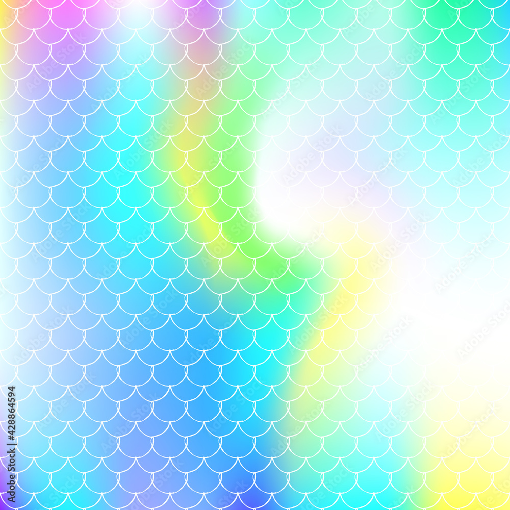 Gradient mermaid background with holographic scales. Stock Vector ...