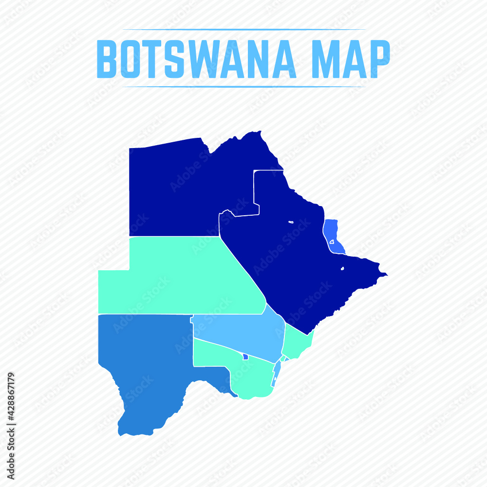 Botswana Detailed Map With Cities Stock Vector | Adobe Stock